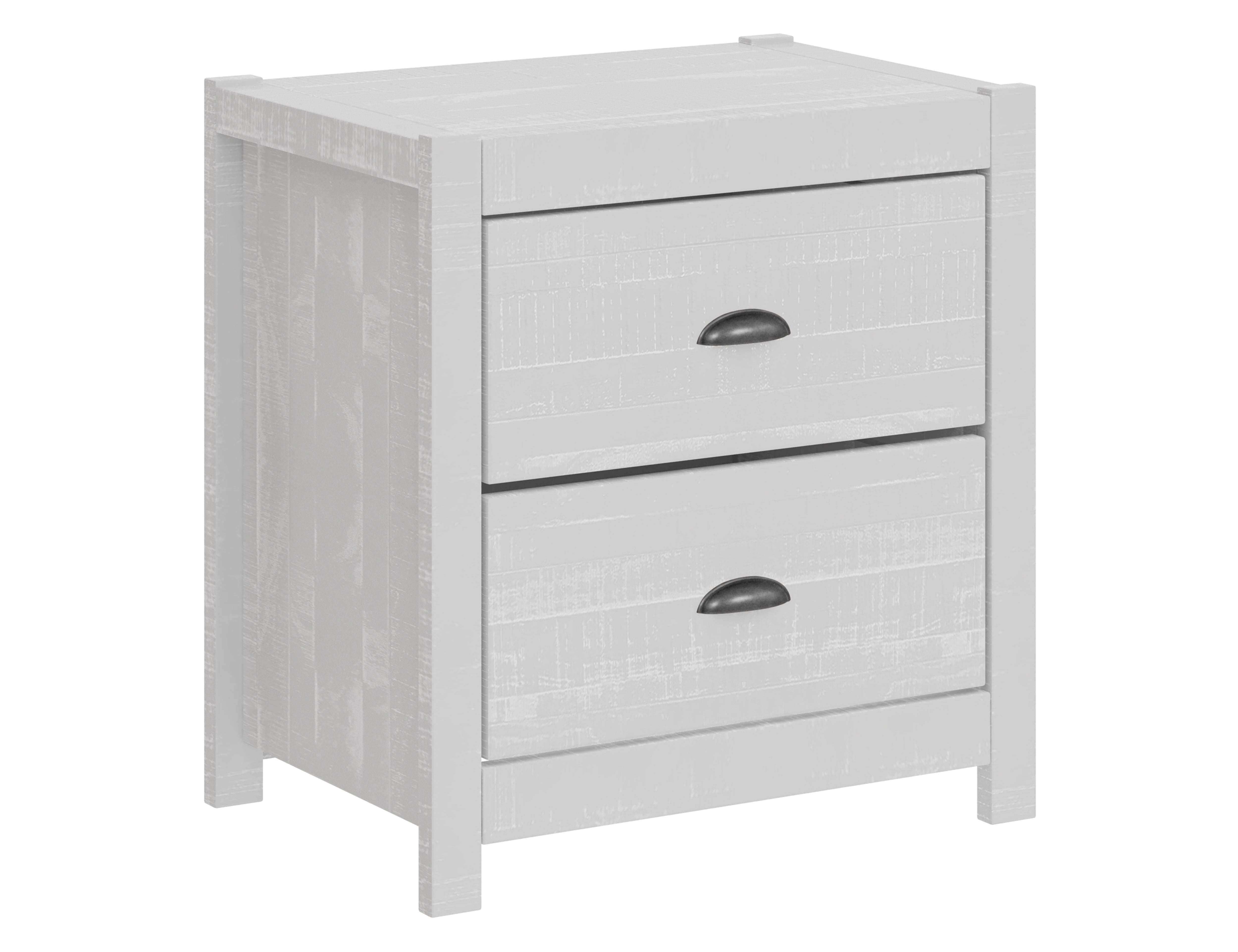 Solid Wood White Nightstand, Bedside Table with 2 Drawers, End Table ...