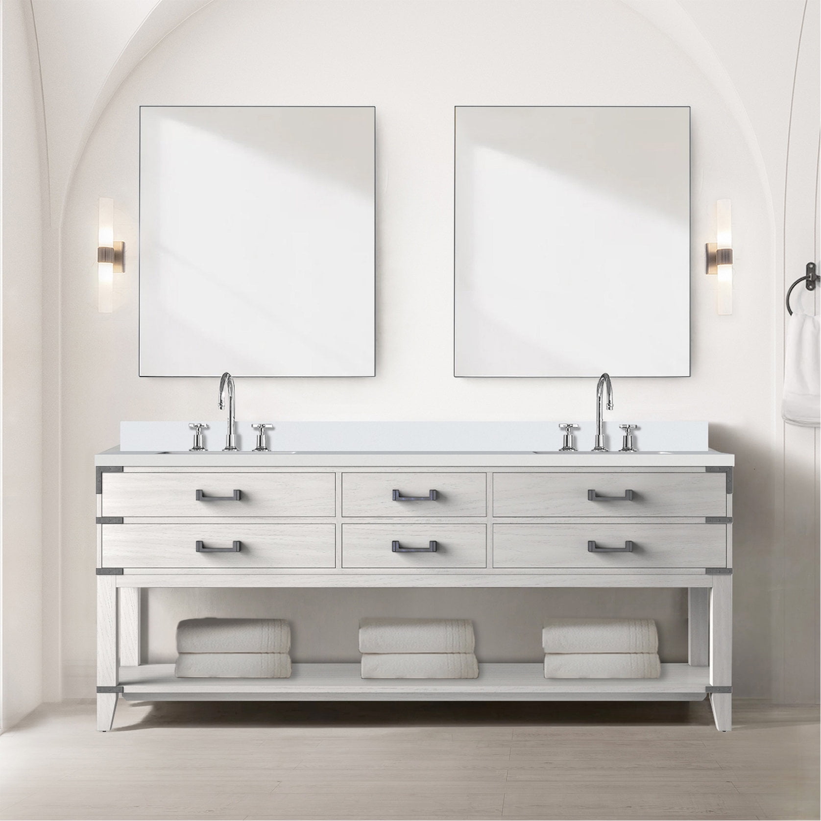 Solid Wood White Oak Vanity | Soft Close Function for Smooth Operation ...