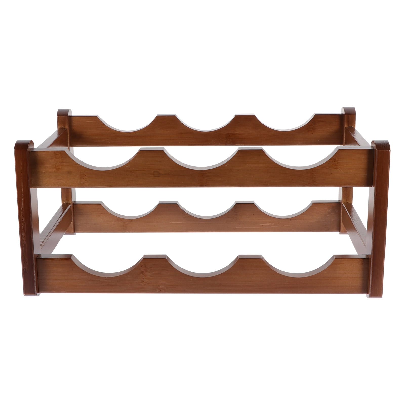 Solid Wood Wine Rack Double Layer Holder Red Wooden Stand Organizer ...