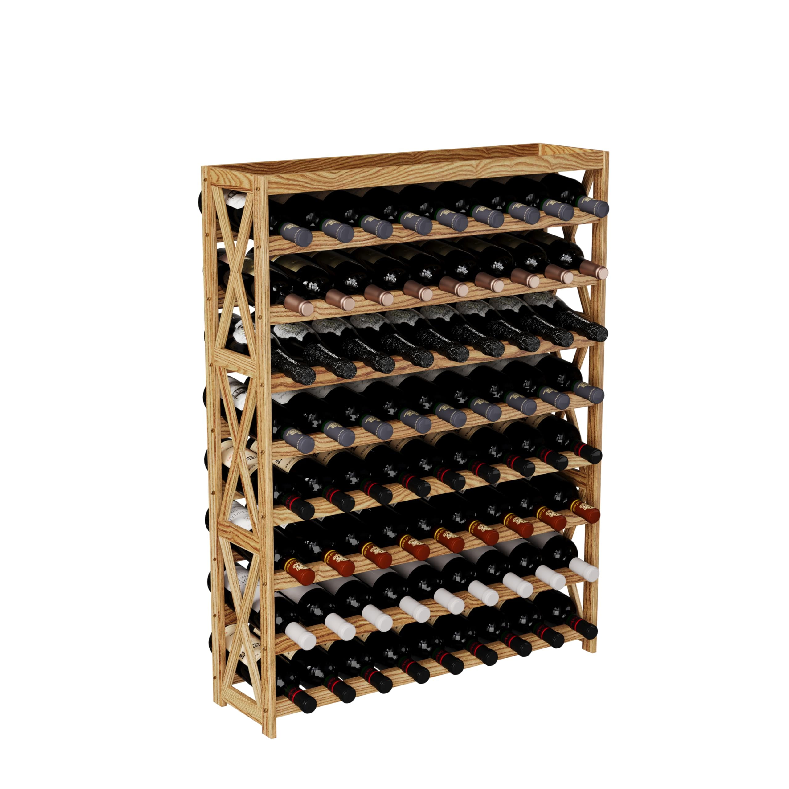 Solid Wood Wine Storage Racks with Tabletop, Free Standing Floor Wooden ...