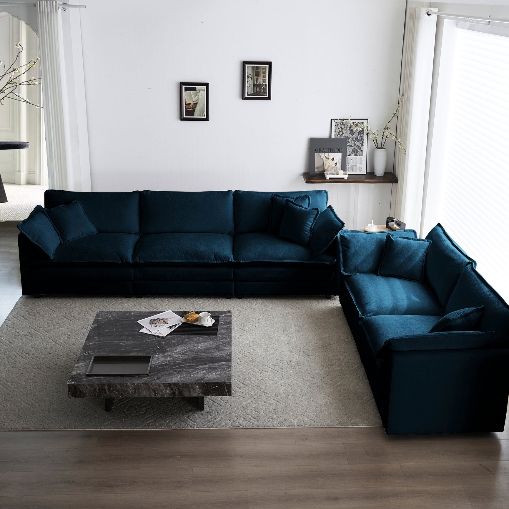 Solid Wood and Chenille - Superior Comfort Cushions - Home Office Relax ...