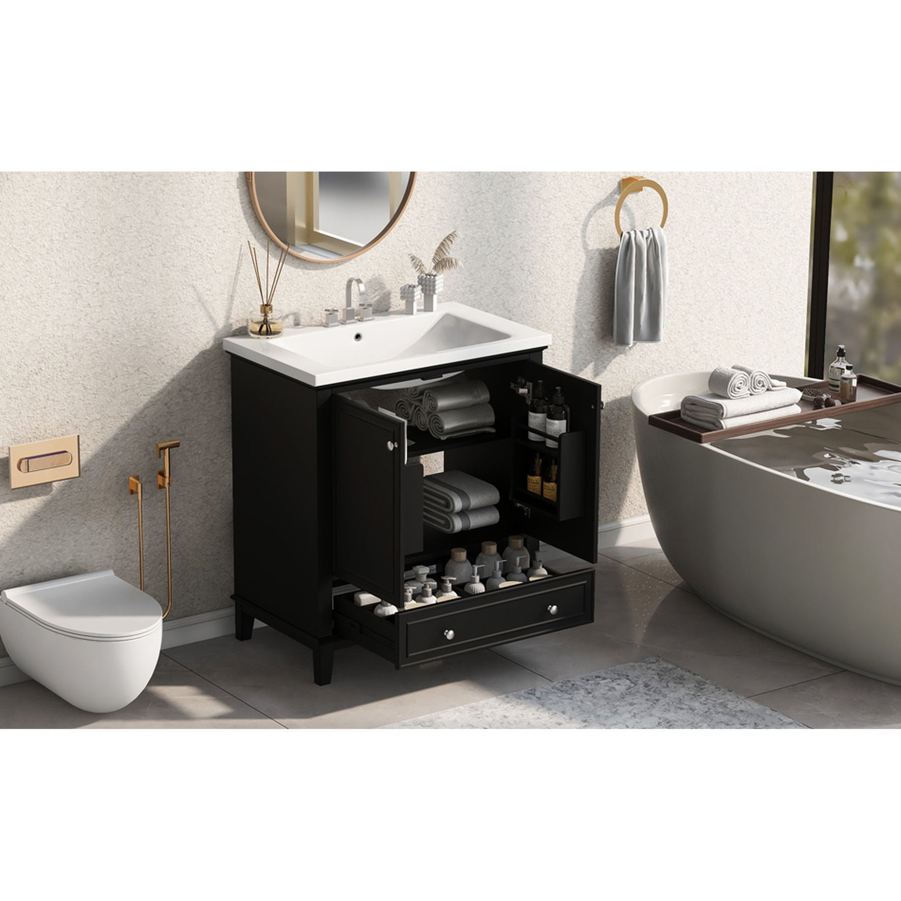 Solid Wood and MDF - Removable Section Panel in Drawer - Bathroom ...