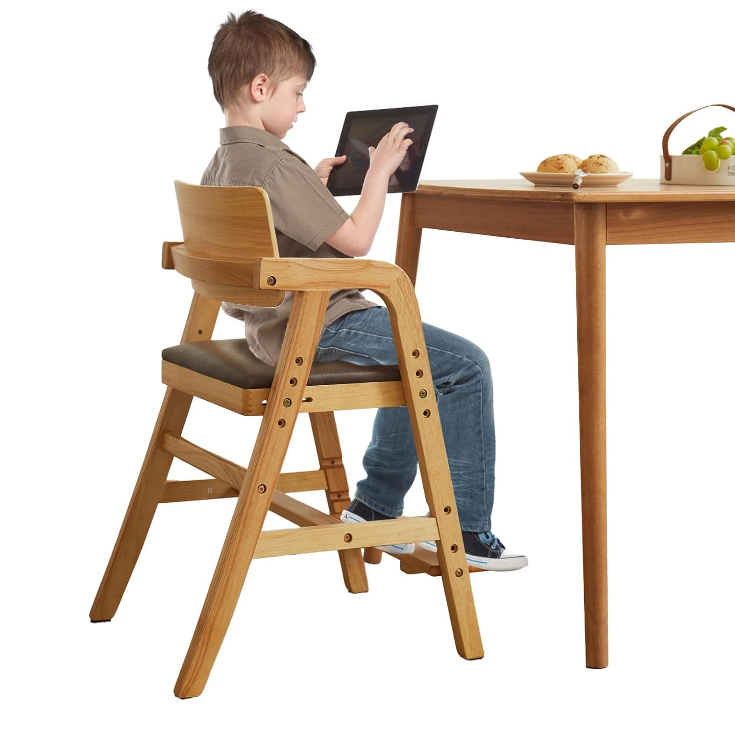 Solid Wood high Chairs for Toddlers,High Chair Grows with Kid for ...