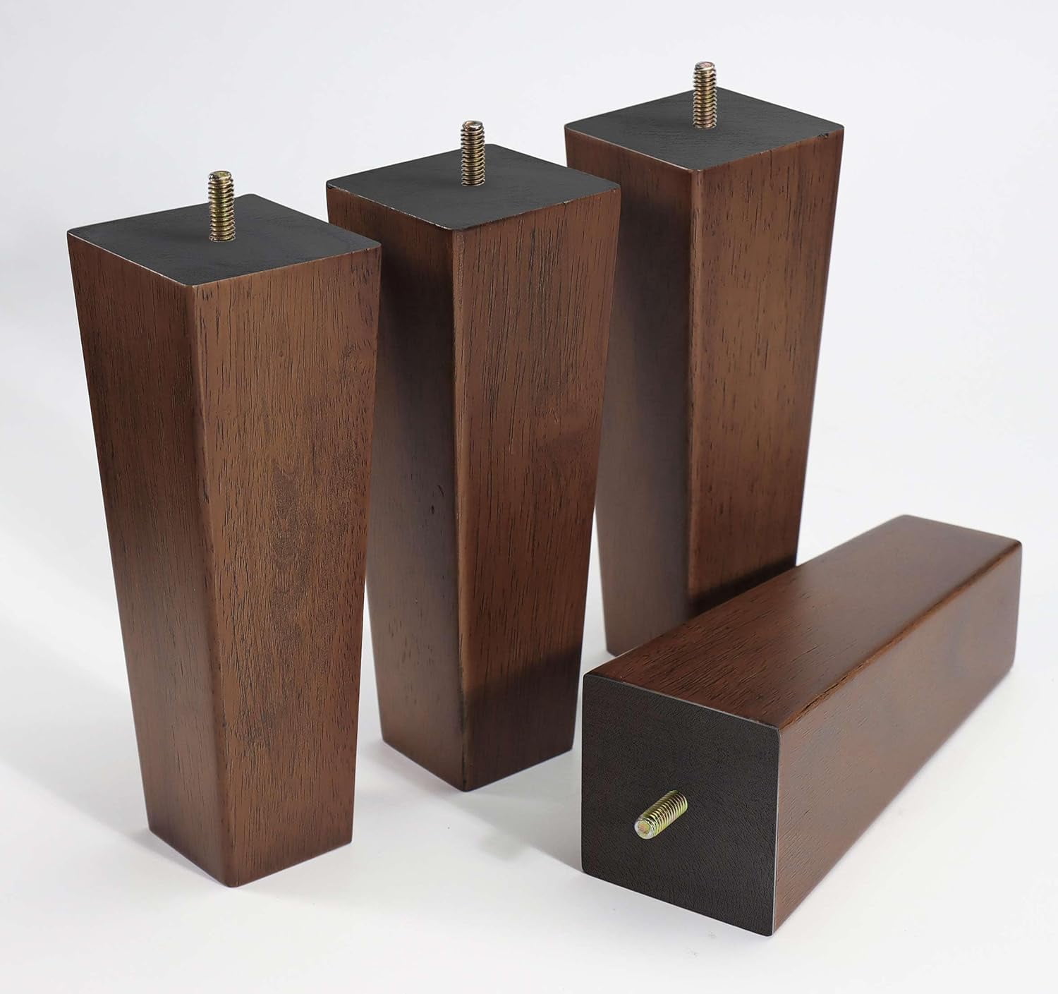 Solid Wooden Furniture Legs 10 Inch, Natural Wood Mid Century Brown ...