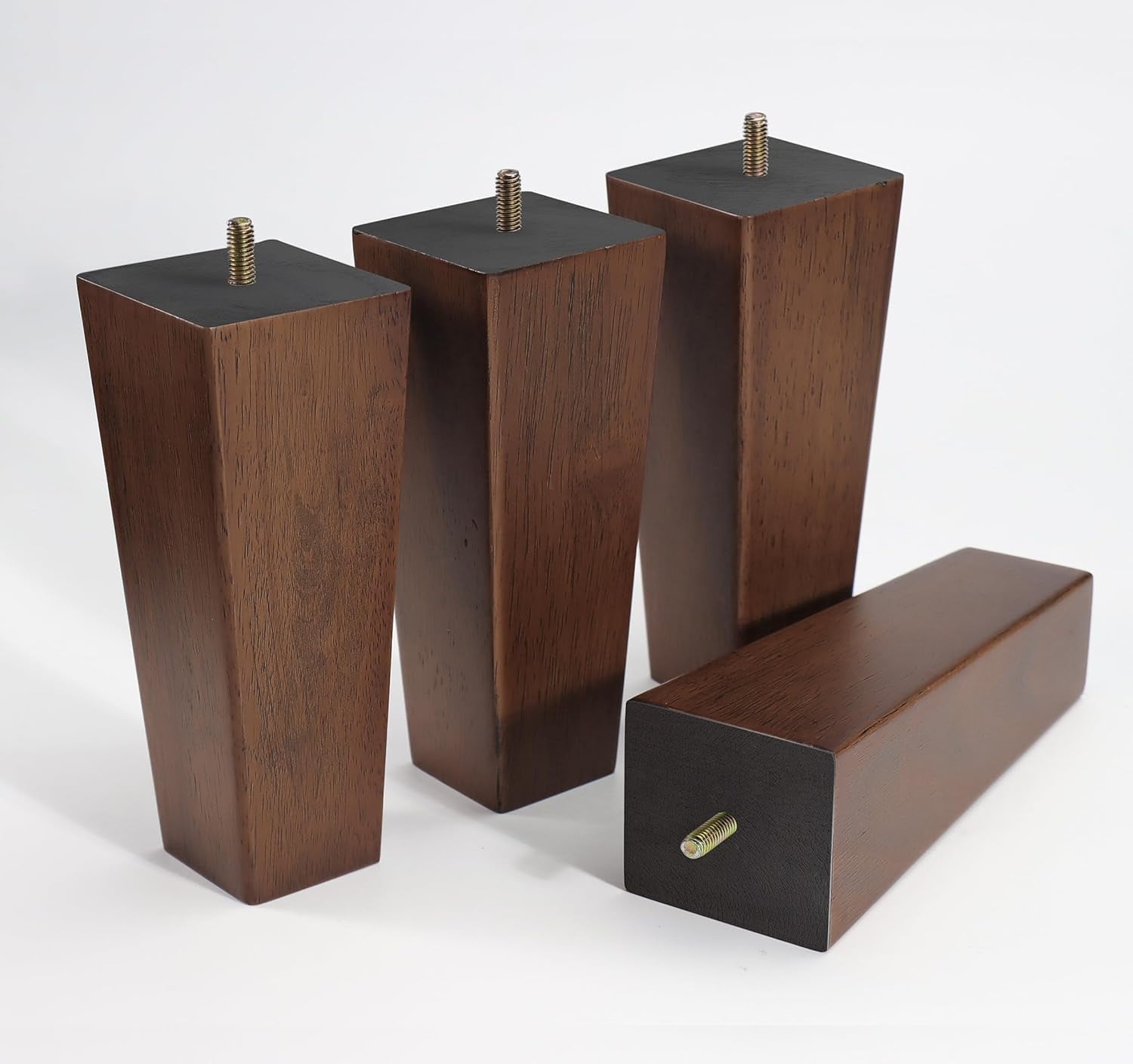 Set of 4 Natural 8 Inch Solid Wood Furniture Legs, Mid Century Square ...