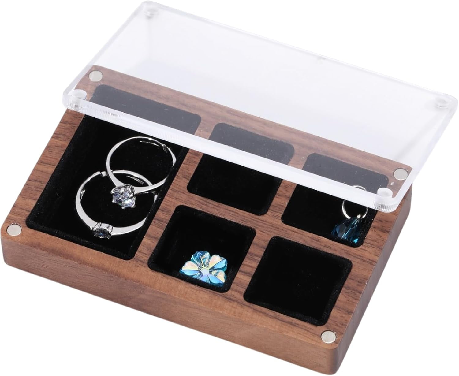 Solid Wooden Glass Top Jewelry Display Case Jewelry Display Box 5 ...