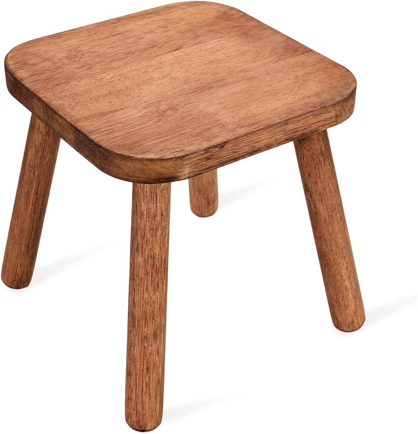 Solid Wooden Stool for Kids 11.7'' Wooden Step Stool for Adults Square ...