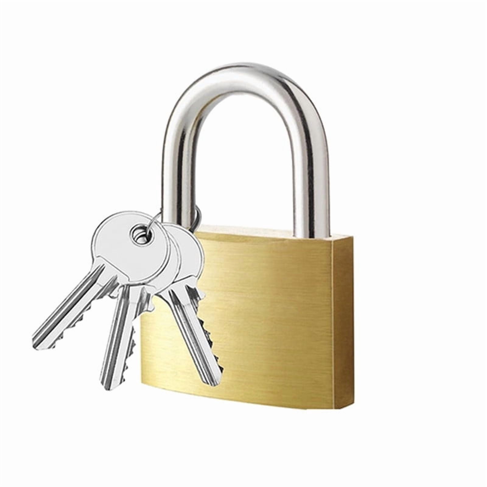 Solid brass padlock, outdoor padlock, 1.97-inch key padlock, school ...