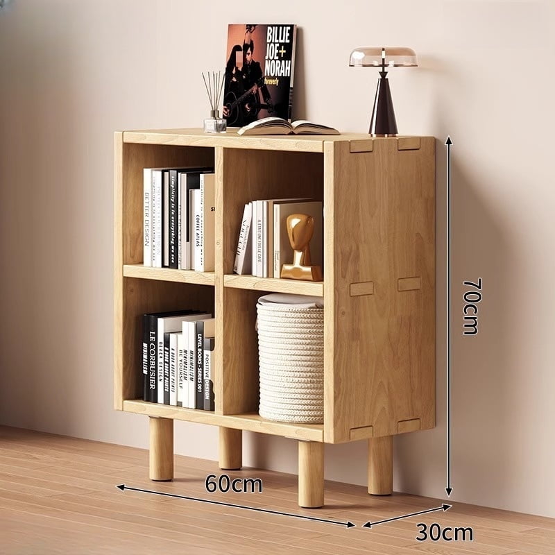 Solid wood short bookcase home living room bedroom floor shelves ...