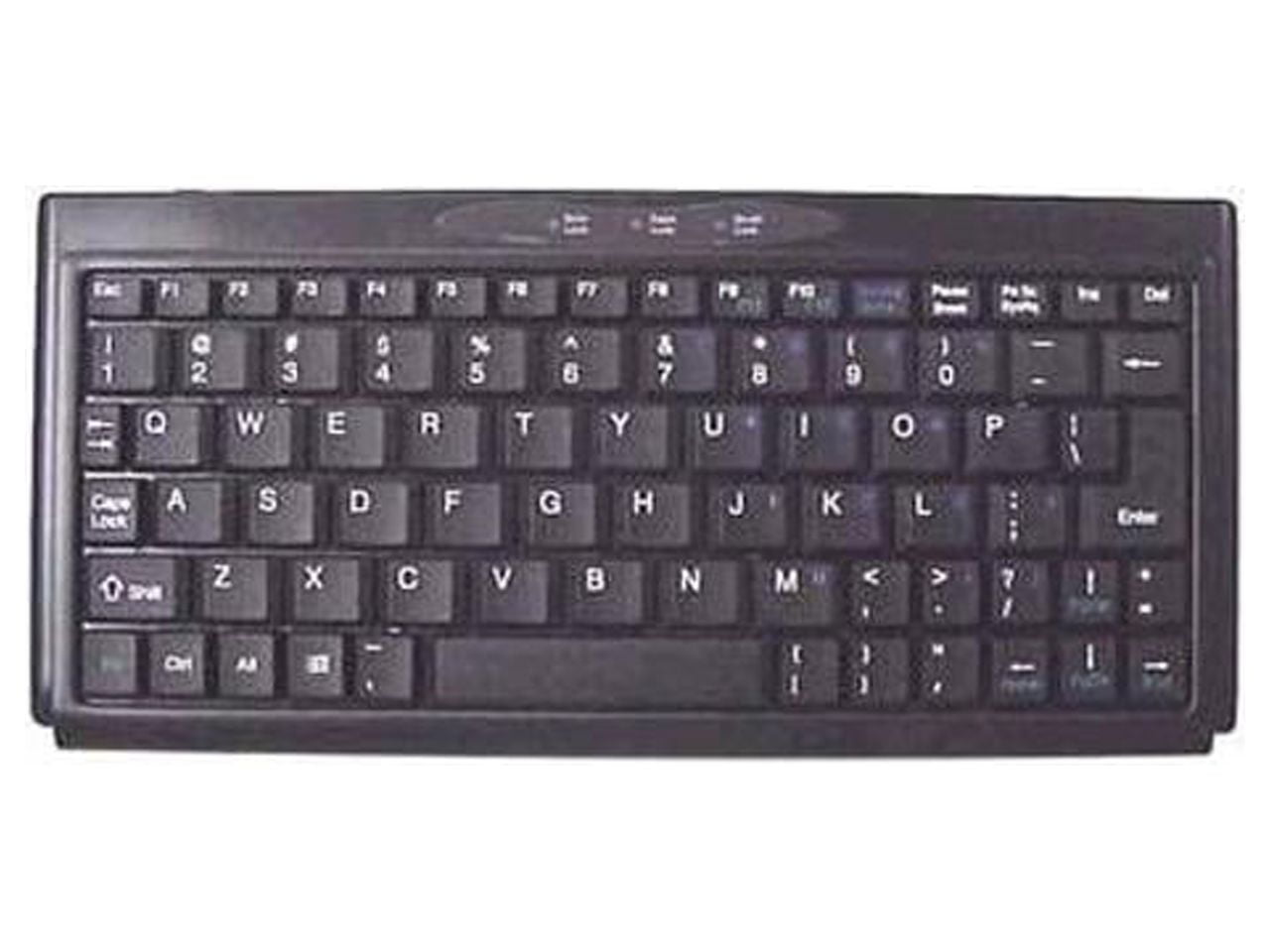 SolidTek KBP-3100BU Black 77 Normal Keys USB Wired Super Mini 4" x 9 ...