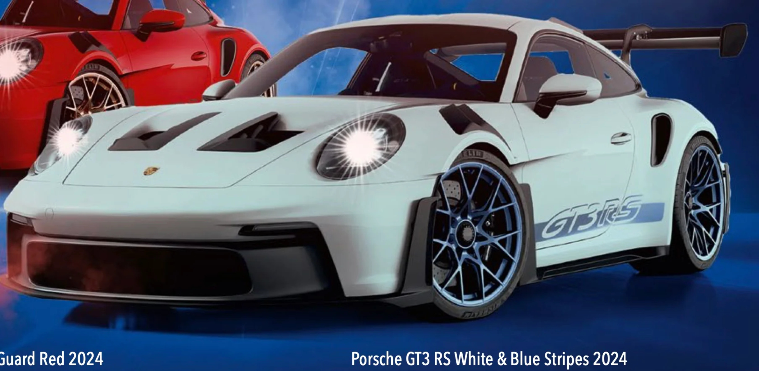 Solido 2024 Porsche 911 992 GT3 RS White w/ Indigo Blue Wheels and Deco ...