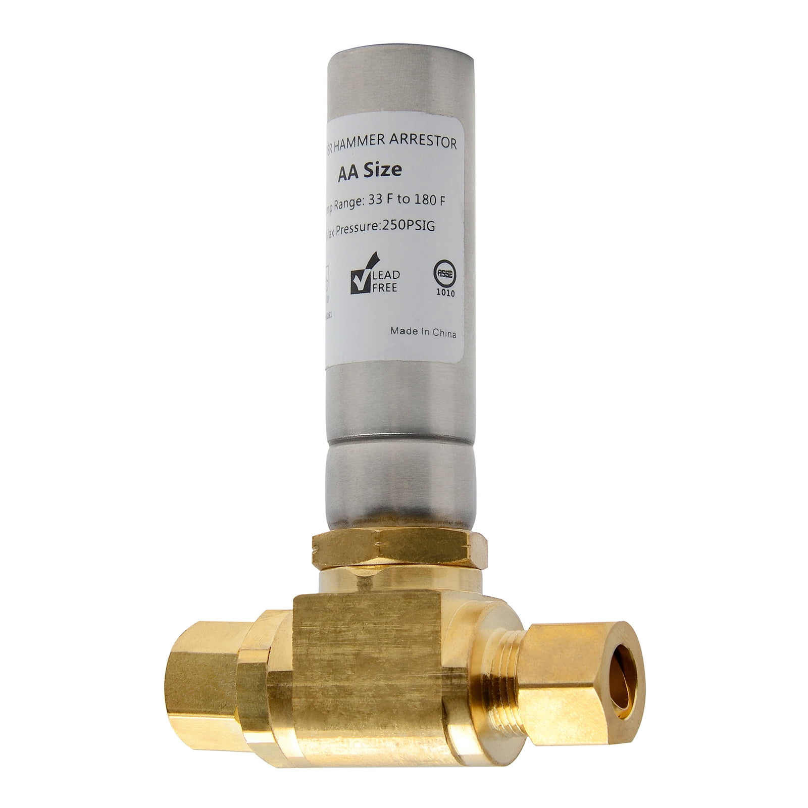 Solimeta 3/8" Water Hammer Arrestor, Lead-Free Brass 3/8"OD, Water ...