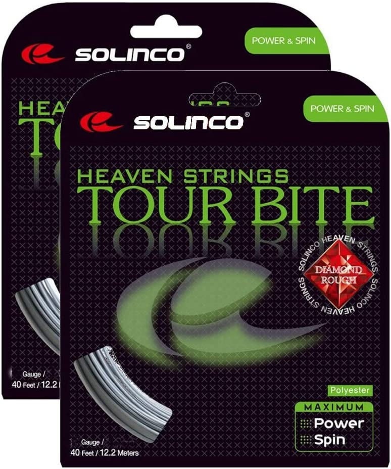 Solinco Tour Bite Diamond Rough Tennis String - 2 Packs - Choice of Gauge 16 Gauge (1.30 ...