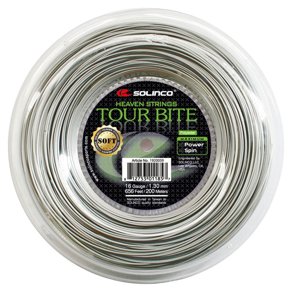 Solinco Tour Bite Soft Tennis String Reel Light Silver ( 18 Silver ...