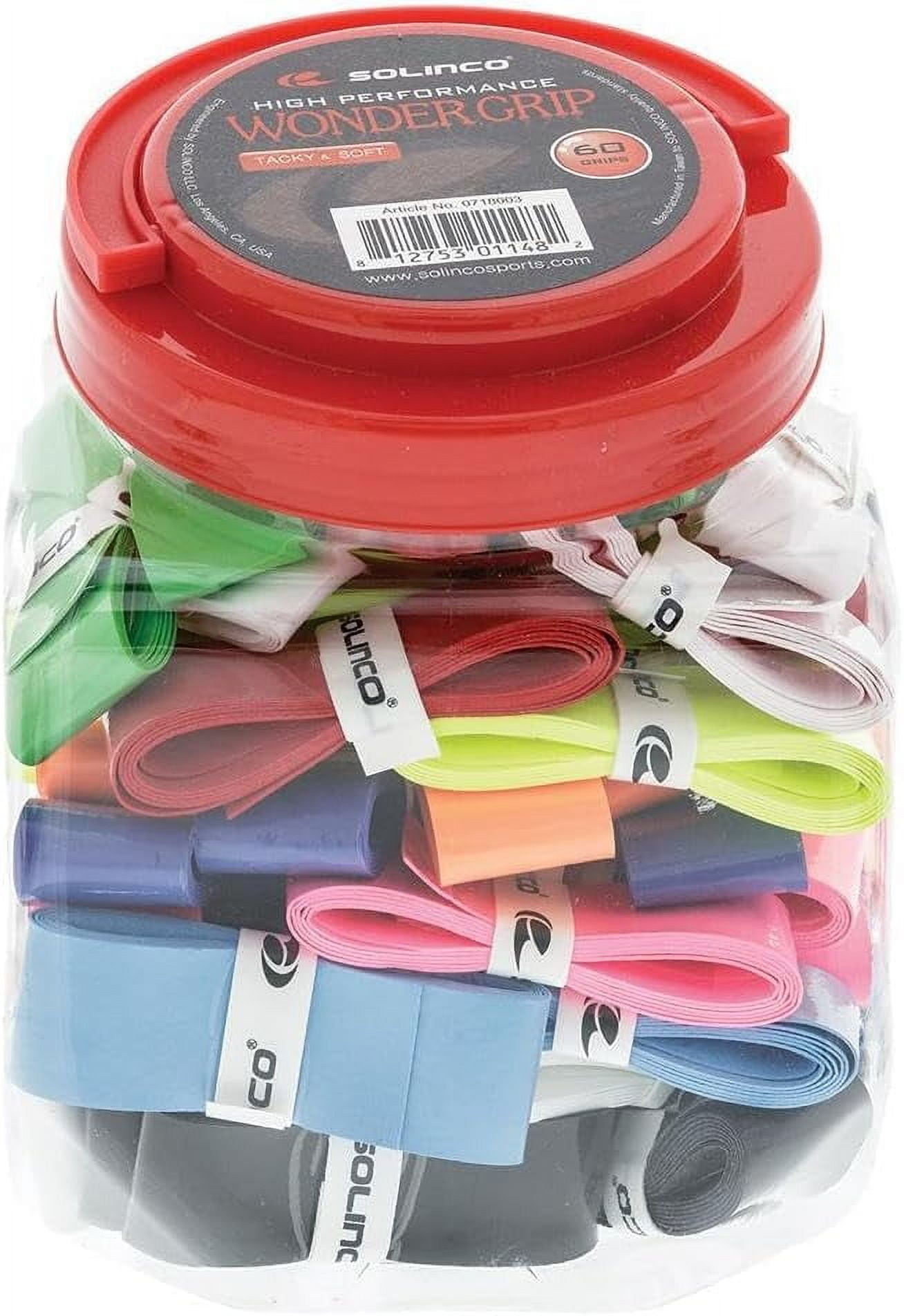 Solinco Wonder Tacky Tennis Over Grip 10 Color Assortment Jar 60 Pieces ...