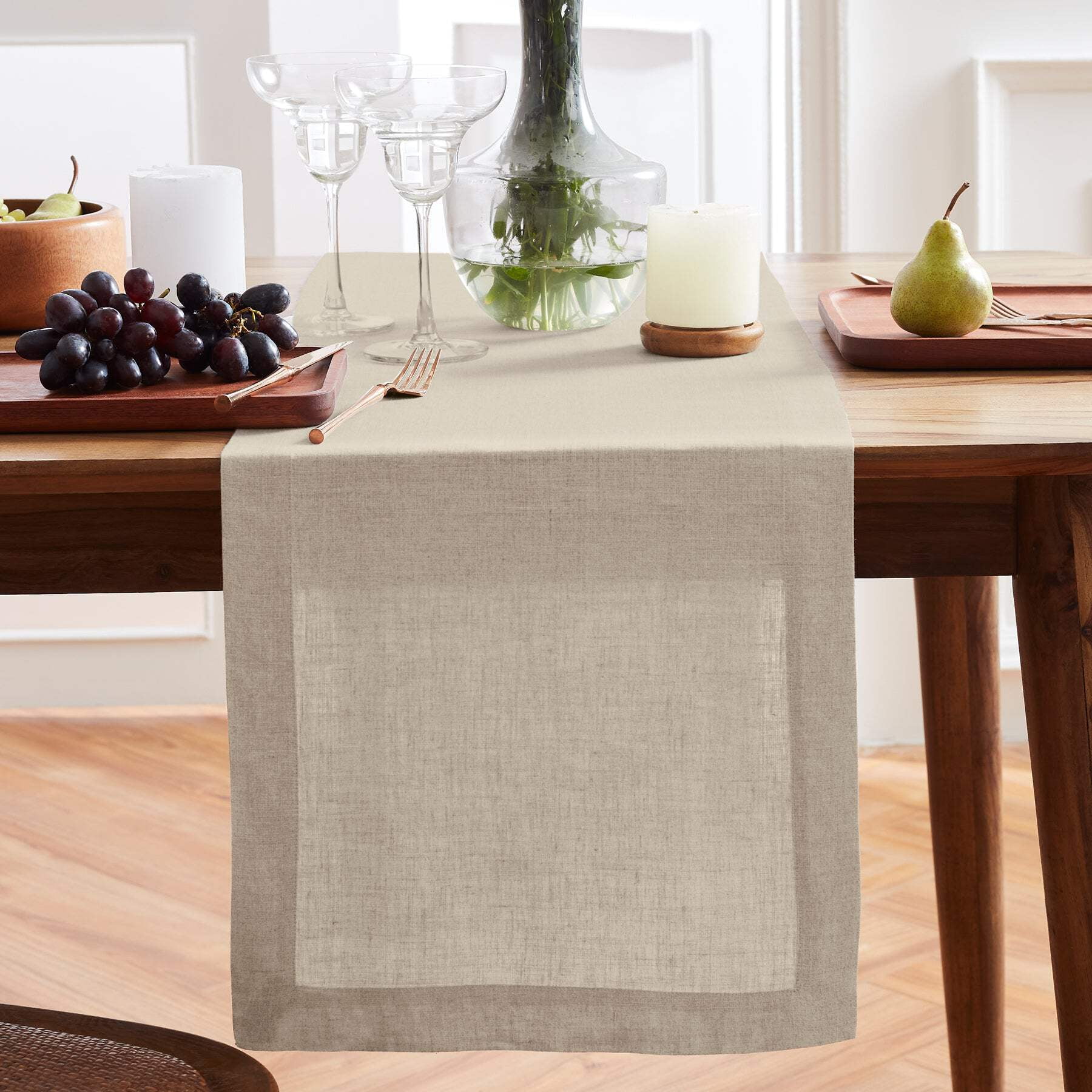 Solino Home Linen Table Runner 60 Inches - 100% Pure Linen Flax Table ...