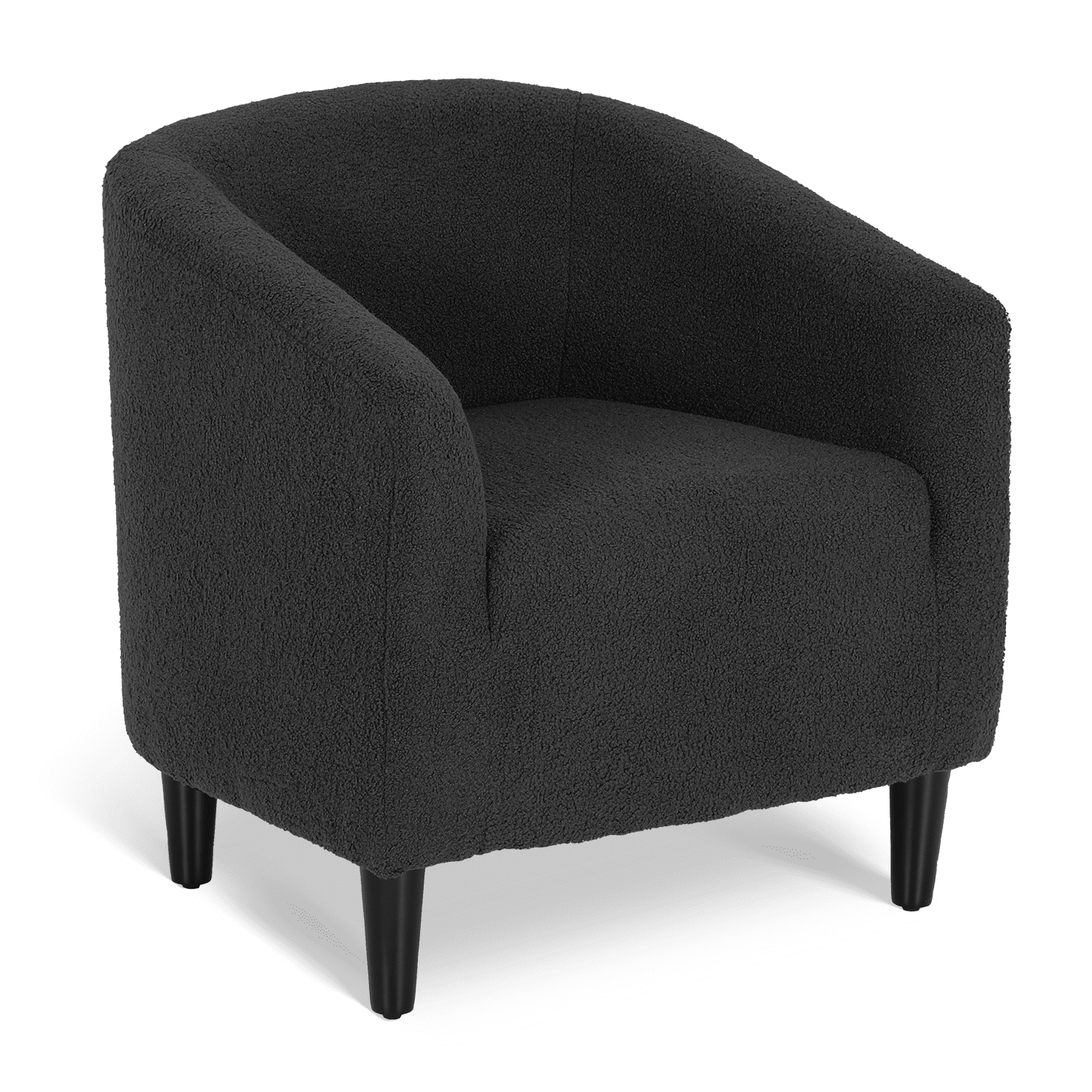 Solirest Accent Barrel Chair, Boucle Fabric Accent Chair, Modern Sherpa ...