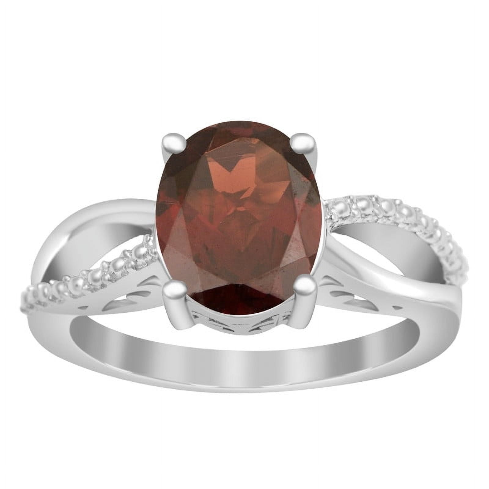 Solitaire 10x8MM Oval Shape Garnet 925 Sterling Silver Split Shank ...
