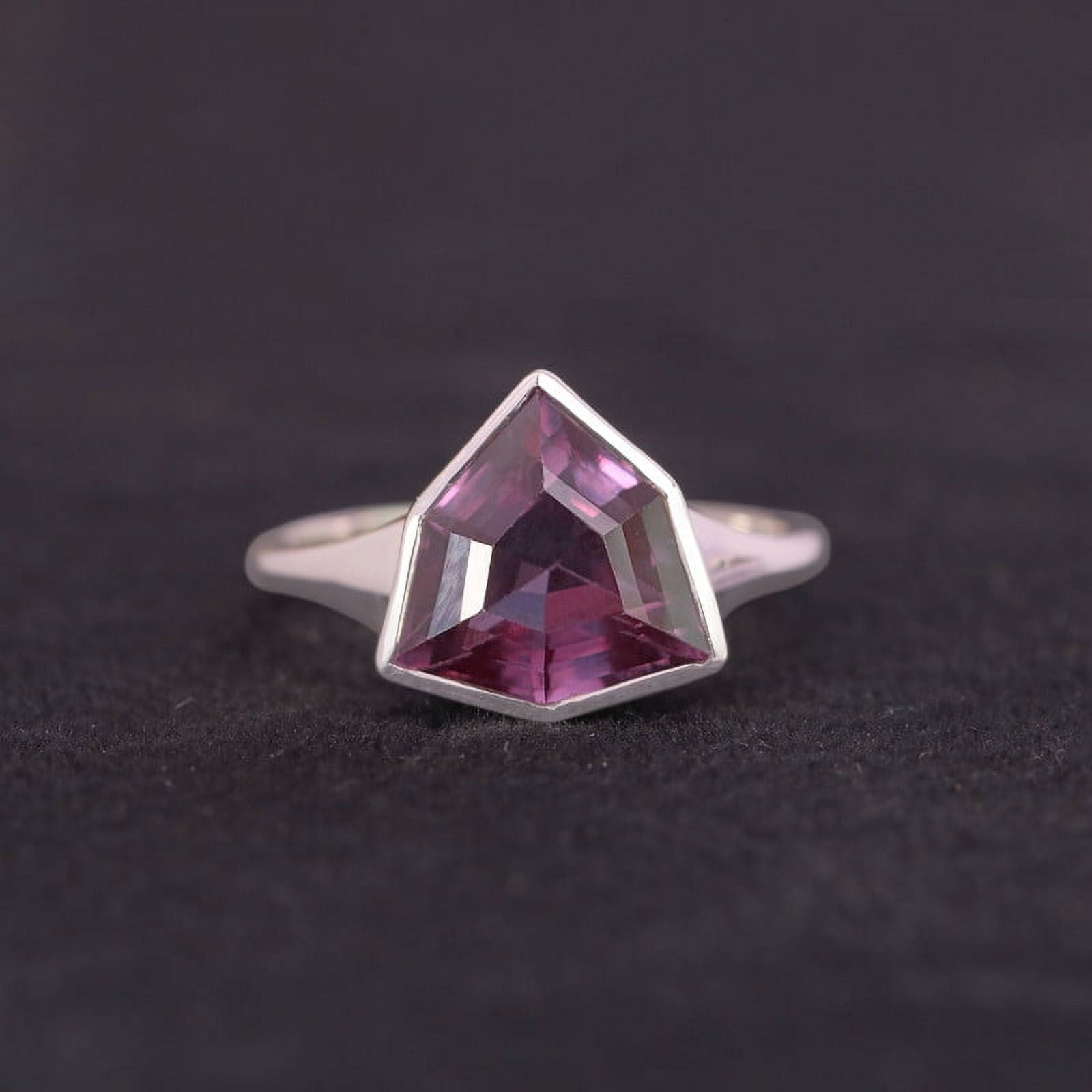 Solitaire Alexandrite Ring, 925 Sterling Silver Ring, Triangle Design ...