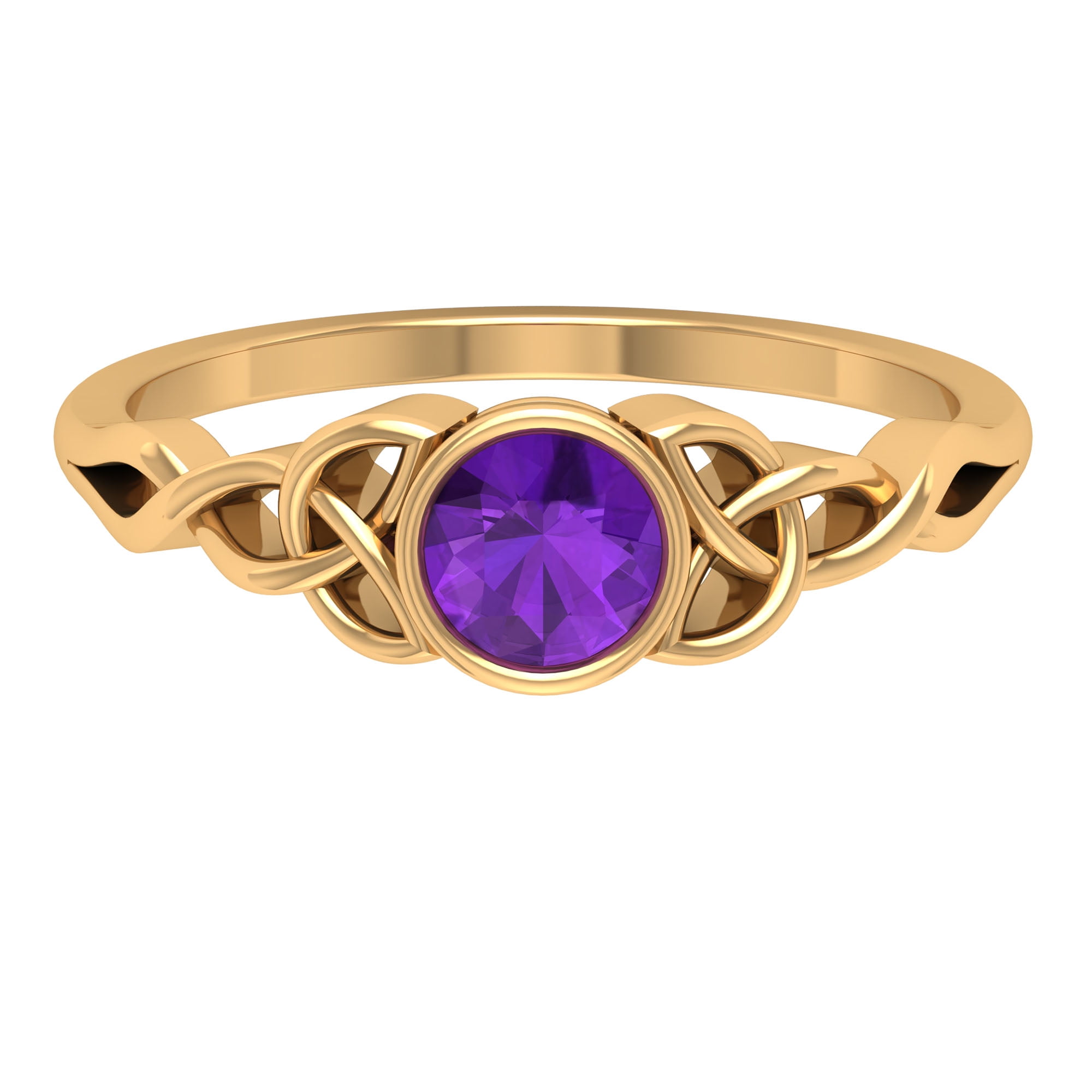 Rosec Jewels Solitaire Amethyst Celtic Knot Promise Ring for Women (0. ...