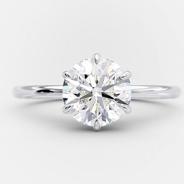 Solitaire Brilliance 3CT Round Moissanite 6 Prong Engagement Ring for ...