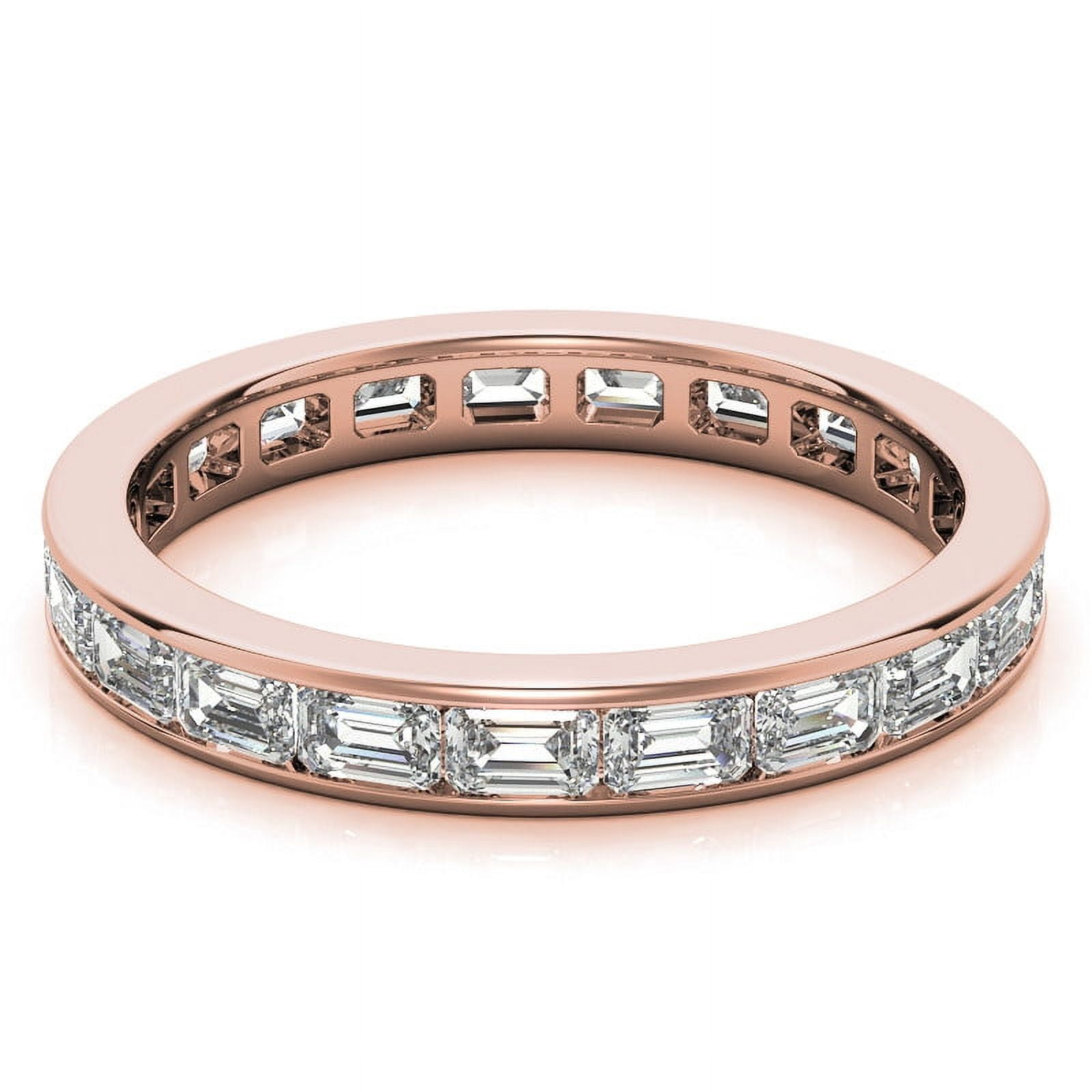 Solitaire Brilliance 3x2mm Emerald Lab Grown Diamond Channel Set ...