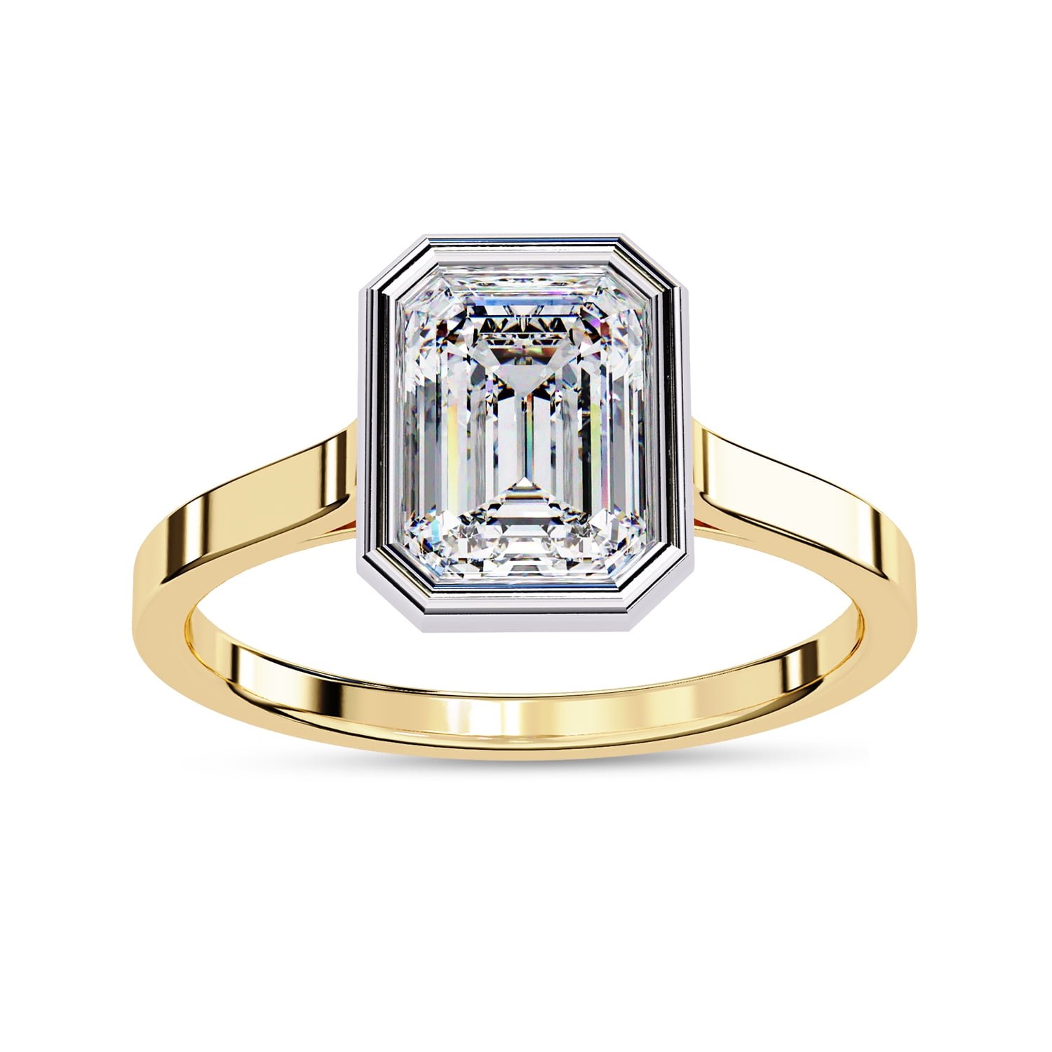 Solitaire Engagement Ring for Women | Center 7.5x5.5mm Emerald Cut Lab ...