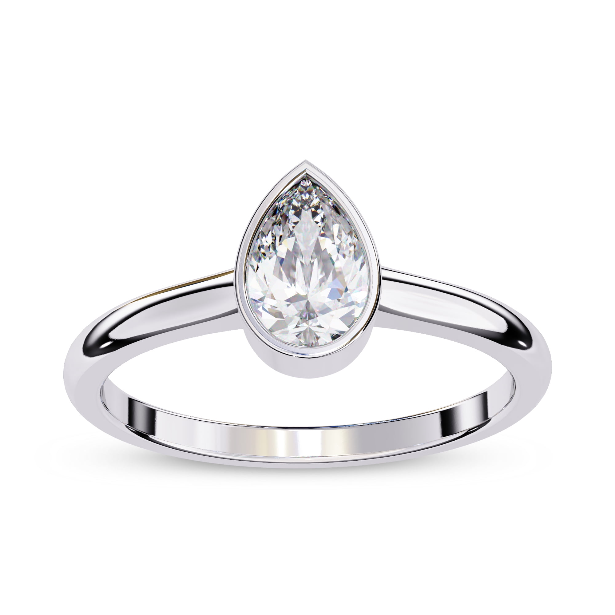 Solitaire Engagement Ring for Women | Center 7X4.50mm Pear Cut Lab ...