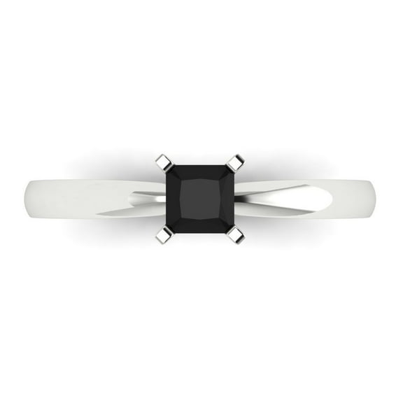 Solitaire Engagement Ring for Women - 1.5ct Natural Onyx in 14K White ...