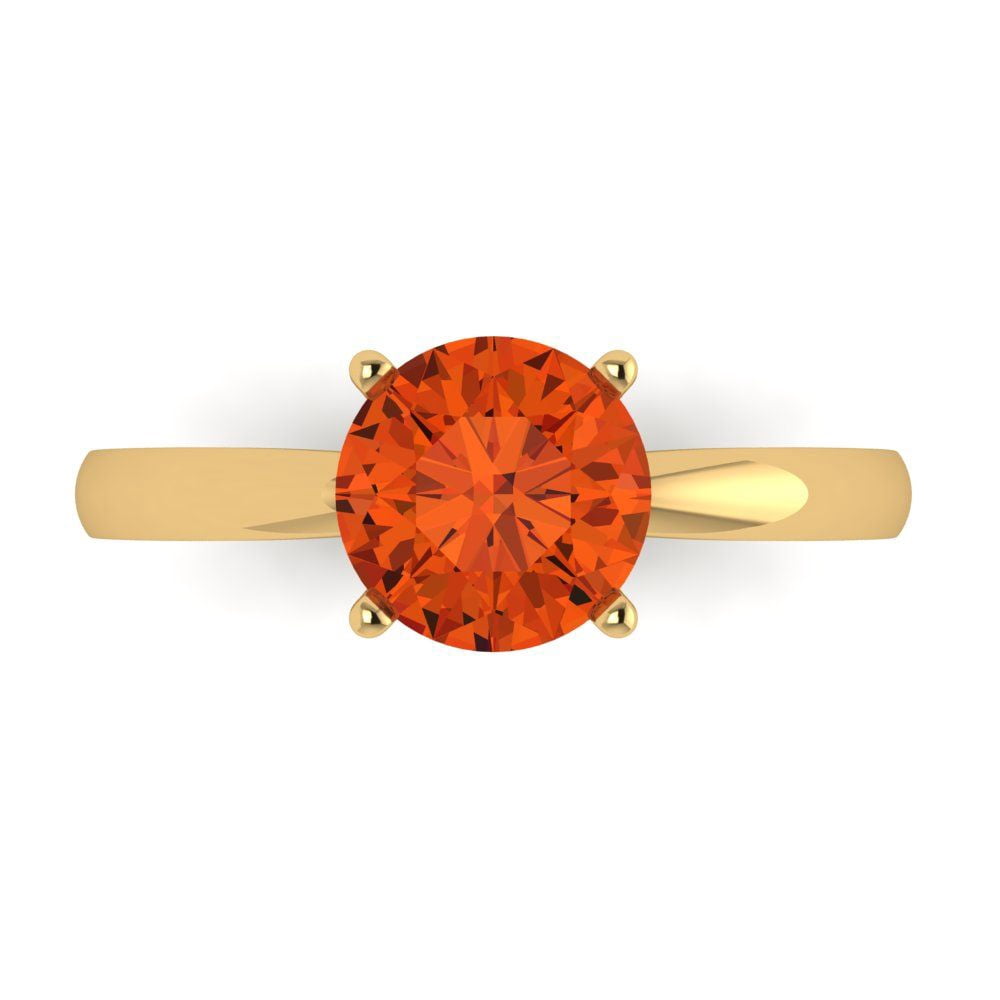 Solitaire Engagement Ring for Women - 1.5ct Simulated Red Diamond in ...