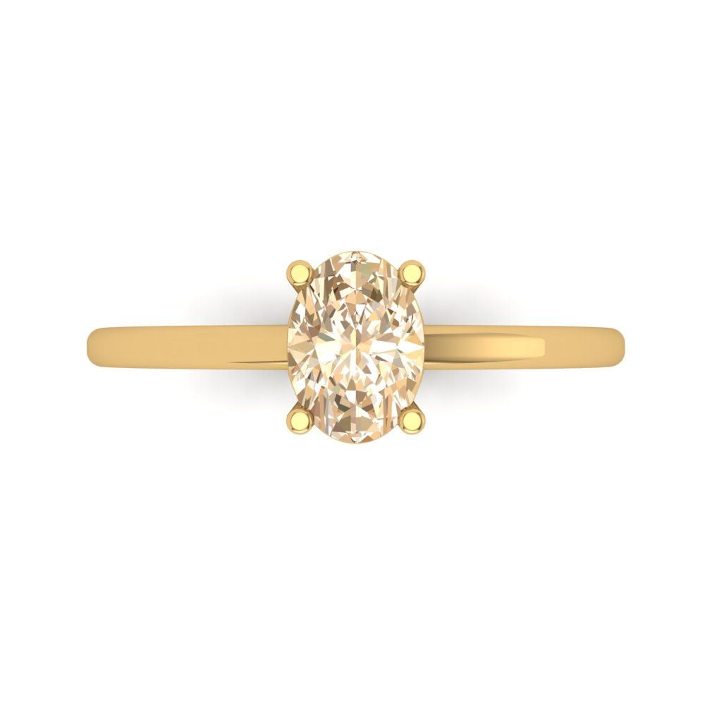 Solitaire Engagement Ring for Women - 1ct Natural Morganite in 18K ...