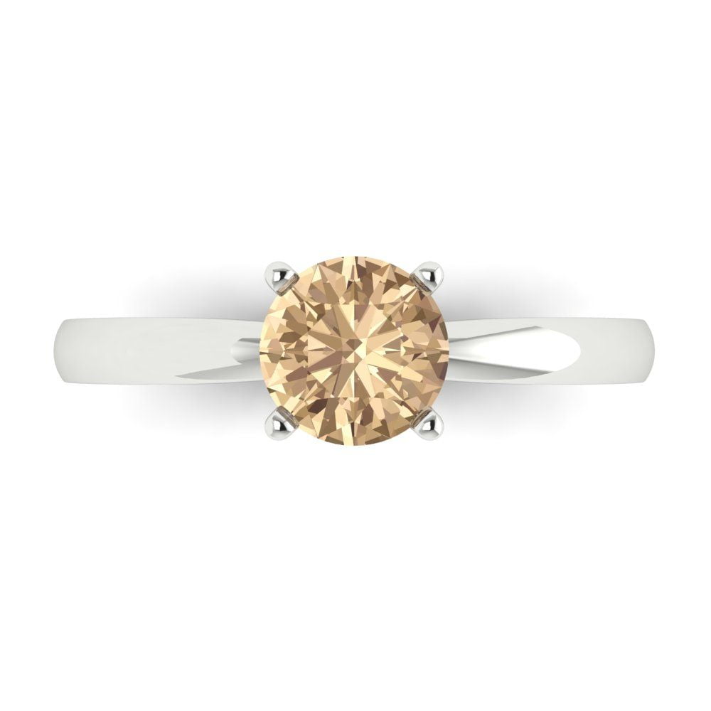 Solitaire Engagement Ring for Women - 1ct Yellow Moissanite in 14K ...