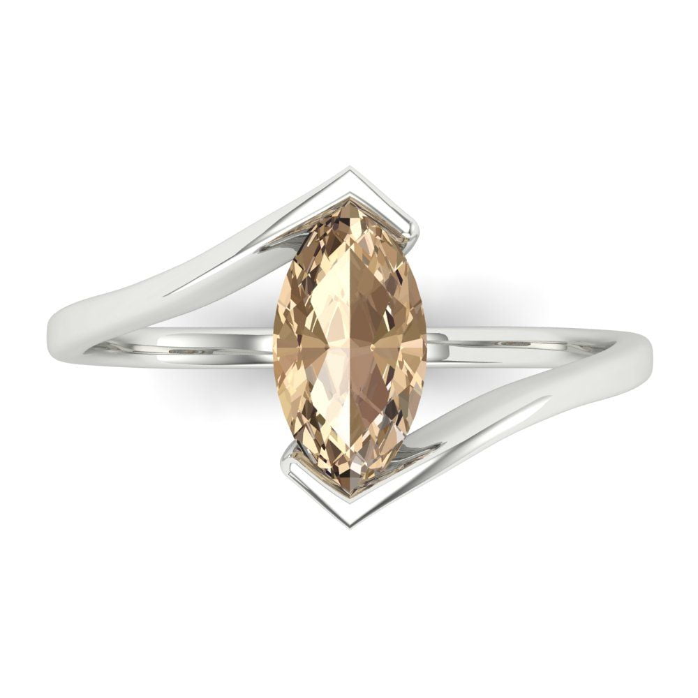 Solitaire Engagement Ring for Women - 1ct Yellow Moissanite in 18K ...