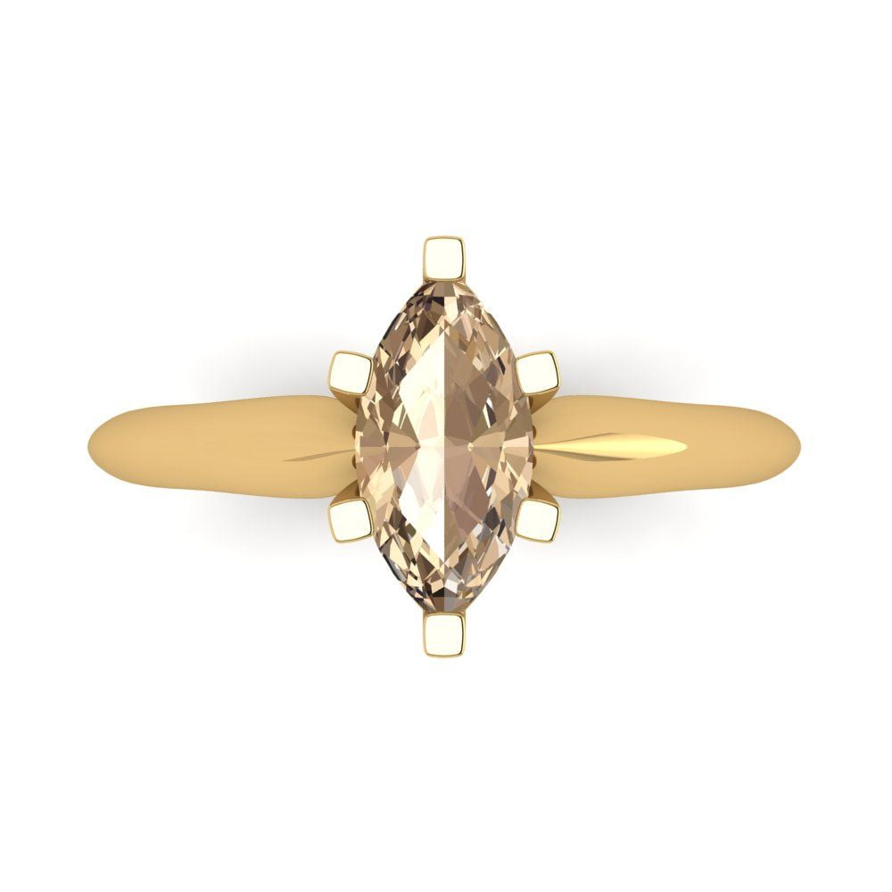 Solitaire Engagement Ring for Women - 1ct Yellow Moissanite in 18K ...