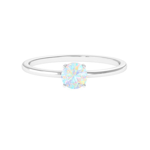 Solitaire Ethiopian Opal October Birthstone Ring for Women (AAA Grade ...