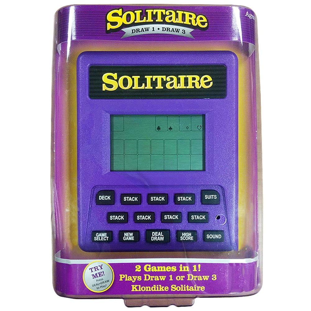 Games Solitaire Klondike Electronic Handheld Video Game Purple 2-in-1 ...