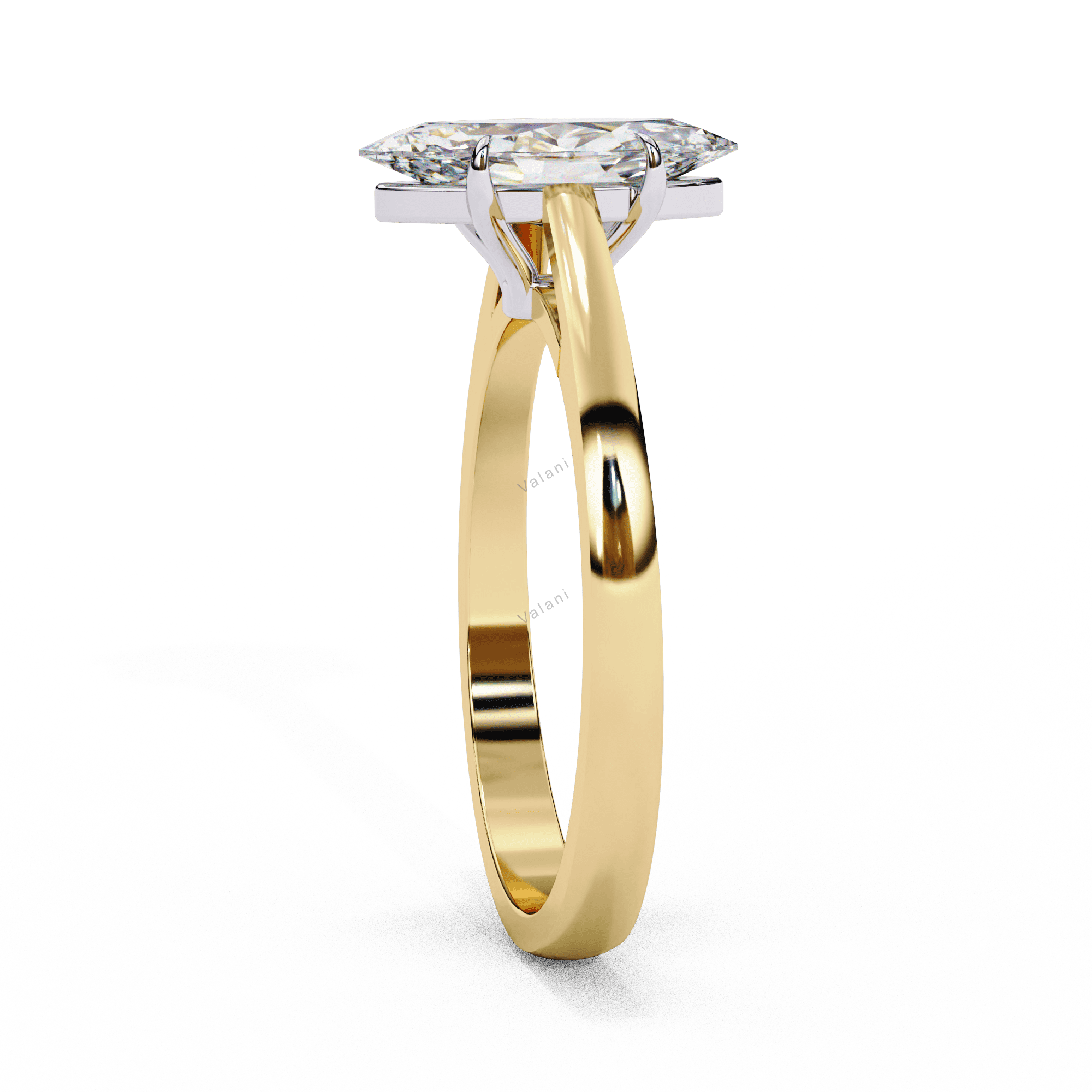 Solitaire Marquise Cut Ring Lab Grown CVD Diamond 14K Clarity-VVS2 ...