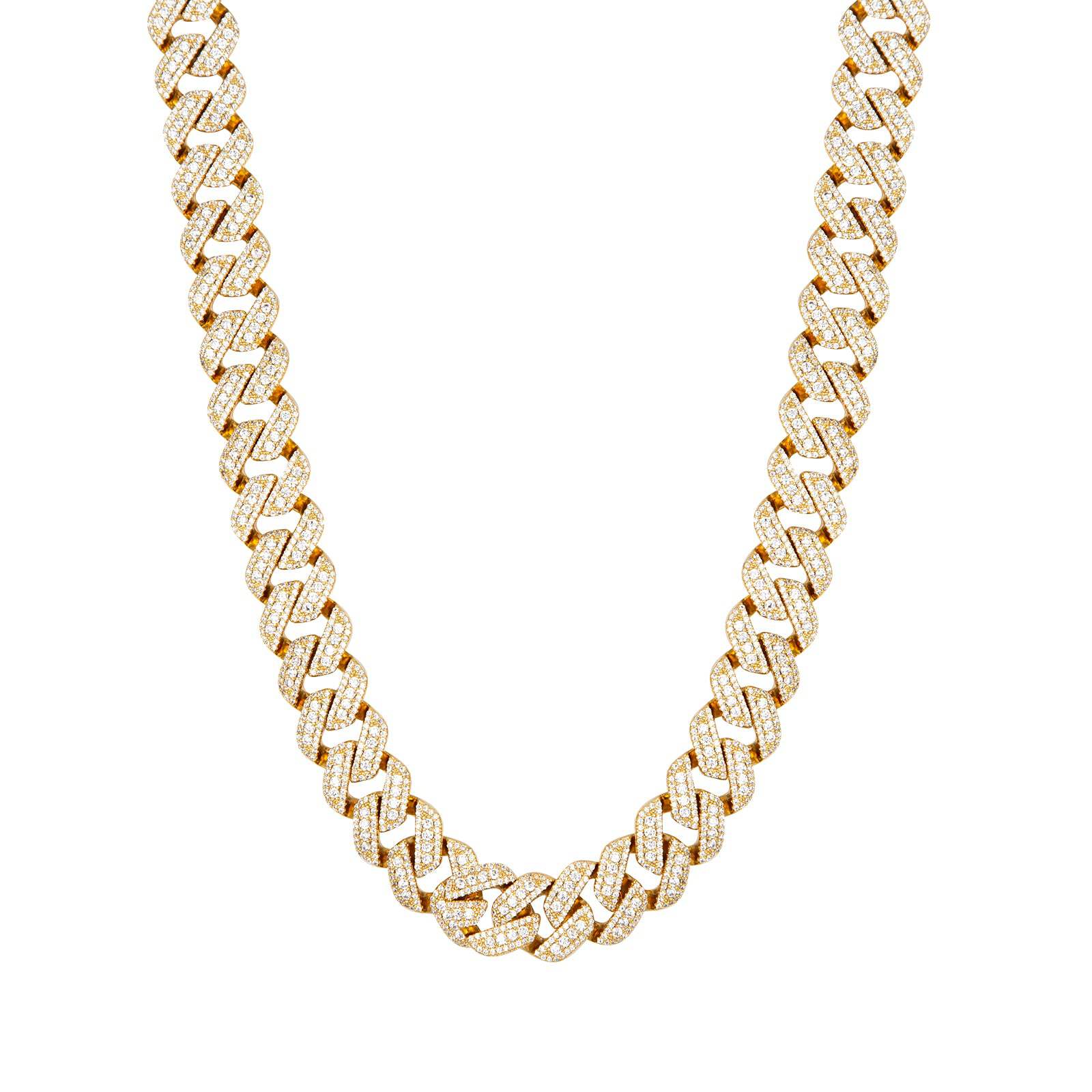 Solitaire Micro Pave 15mm Miami Cuban Icy Custom Rapper Chain - Walmart.com