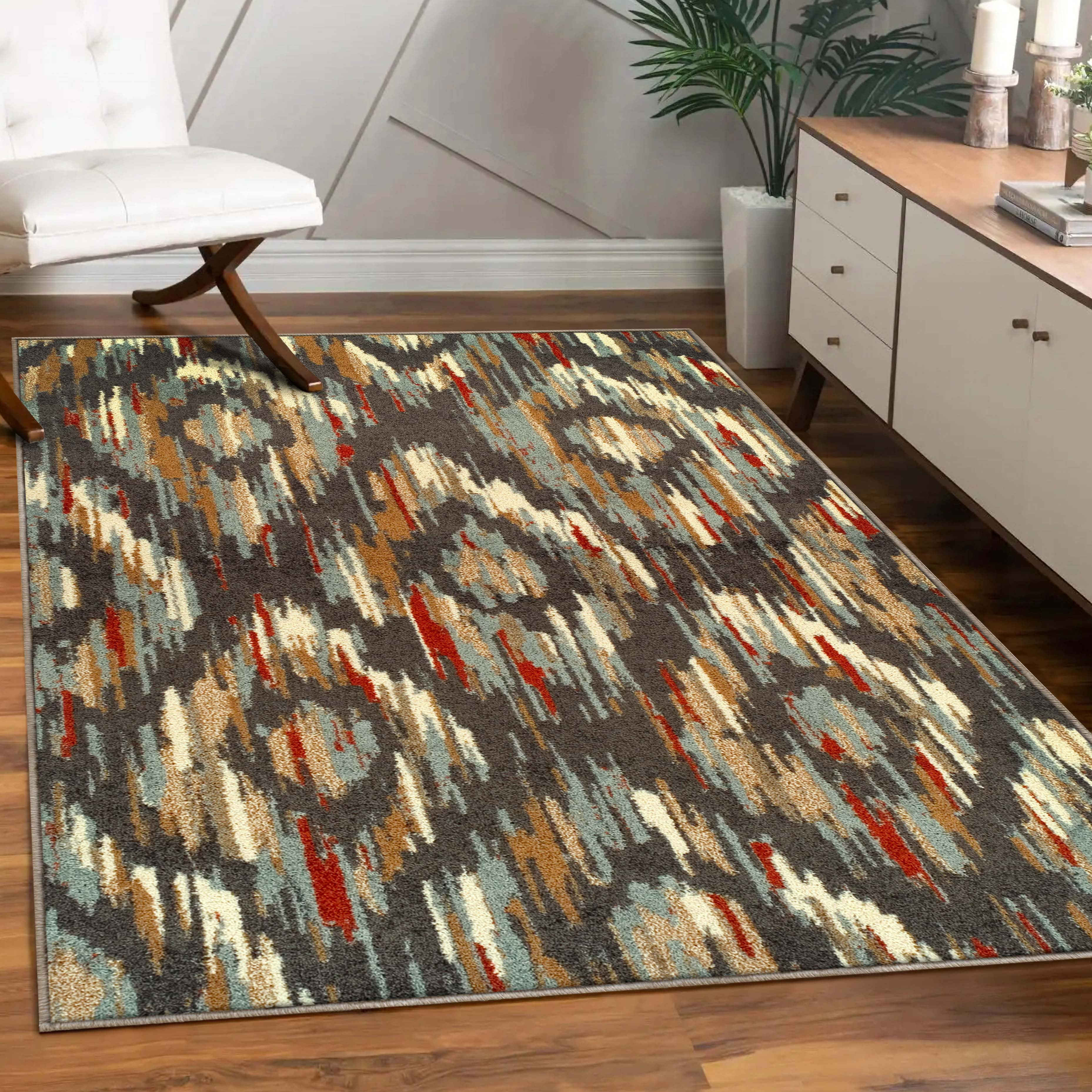 Solitaire Modern Geometric Indoor Area Rug, 3' x 5', Gray - Walmart.com