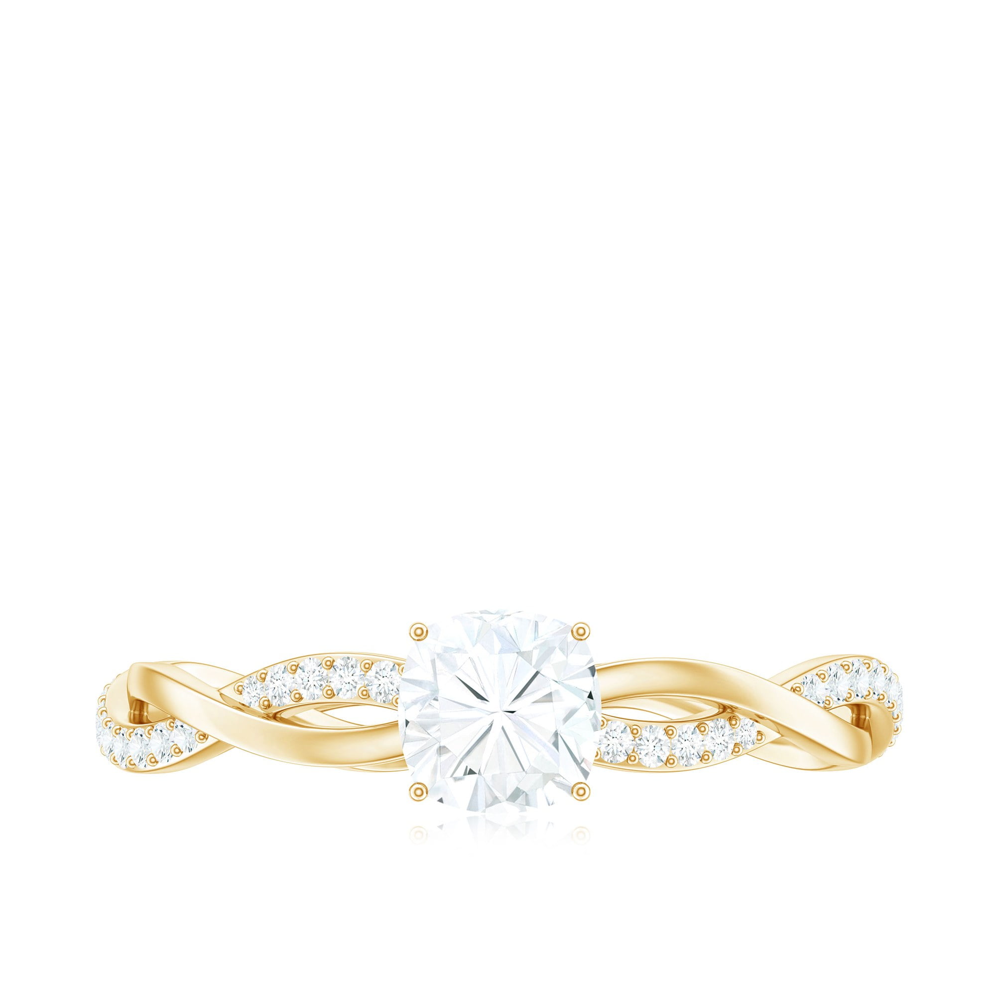 Solitaire Moissanite Crossover Engagement Ring for Women (1.25 CT, D ...