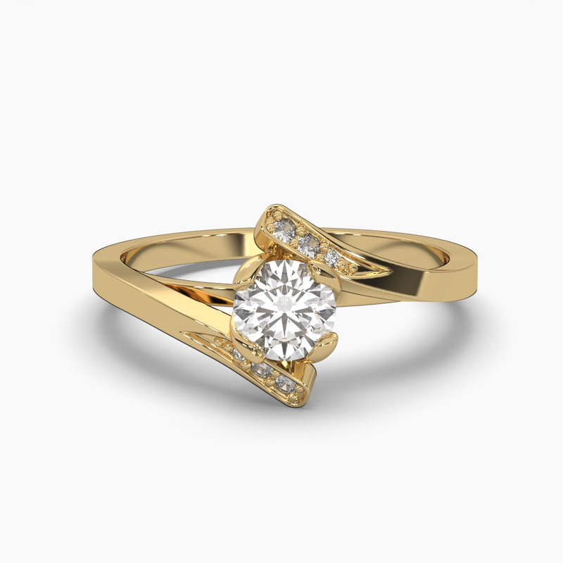 Solitaire Round Moissanite 18k Twisted Shank Ring - Walmart.com