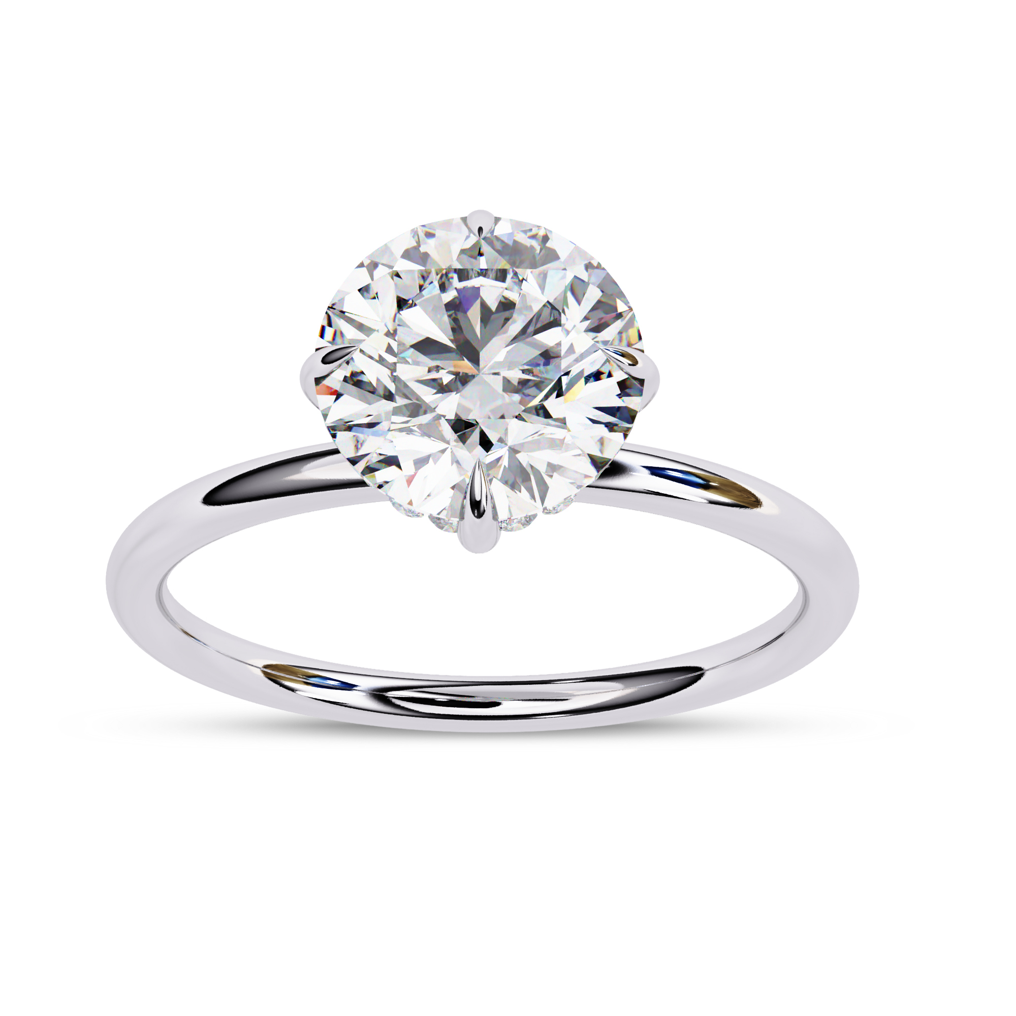 Solitaire Wedding Engagement Ring for Women | Center 8.5mm Round Cut ...