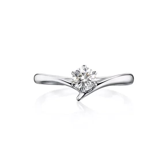 Solitaire Wedding Ring, Prong Set Chevron Shank Diamond Ring, 1.50 Ct ...