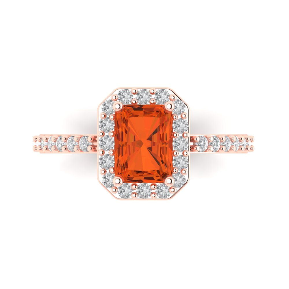 Solitaire with Accents Engagement Ring for Women - 1.92ct Simulated Red ...