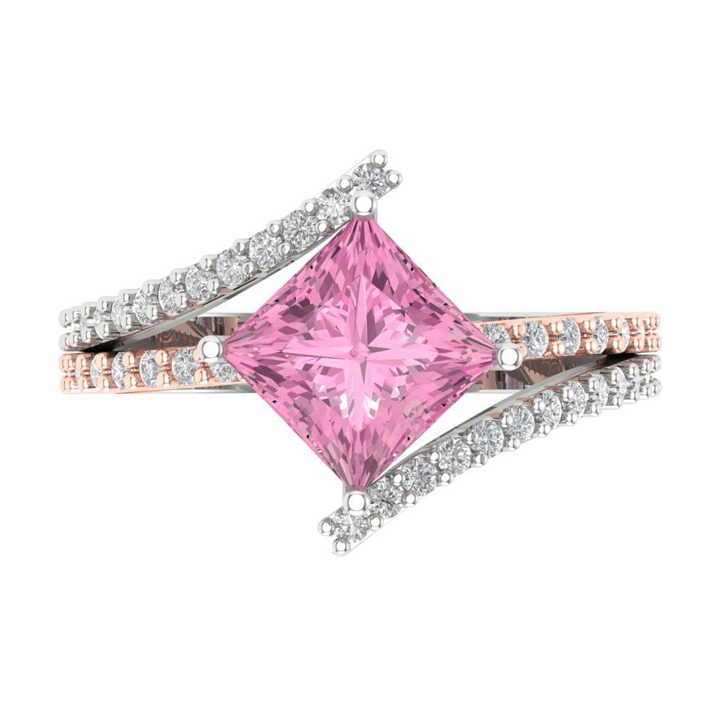 Solitaire with Accents Engagement Ring for Women - 2.3075ct Simulated ...