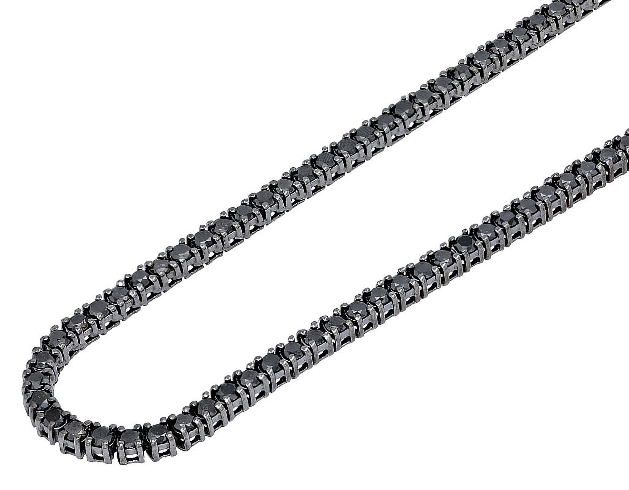 Solitaires 10 Pointer 13.25 CT AA Black Diamonds Tennis Chain Necklace ...