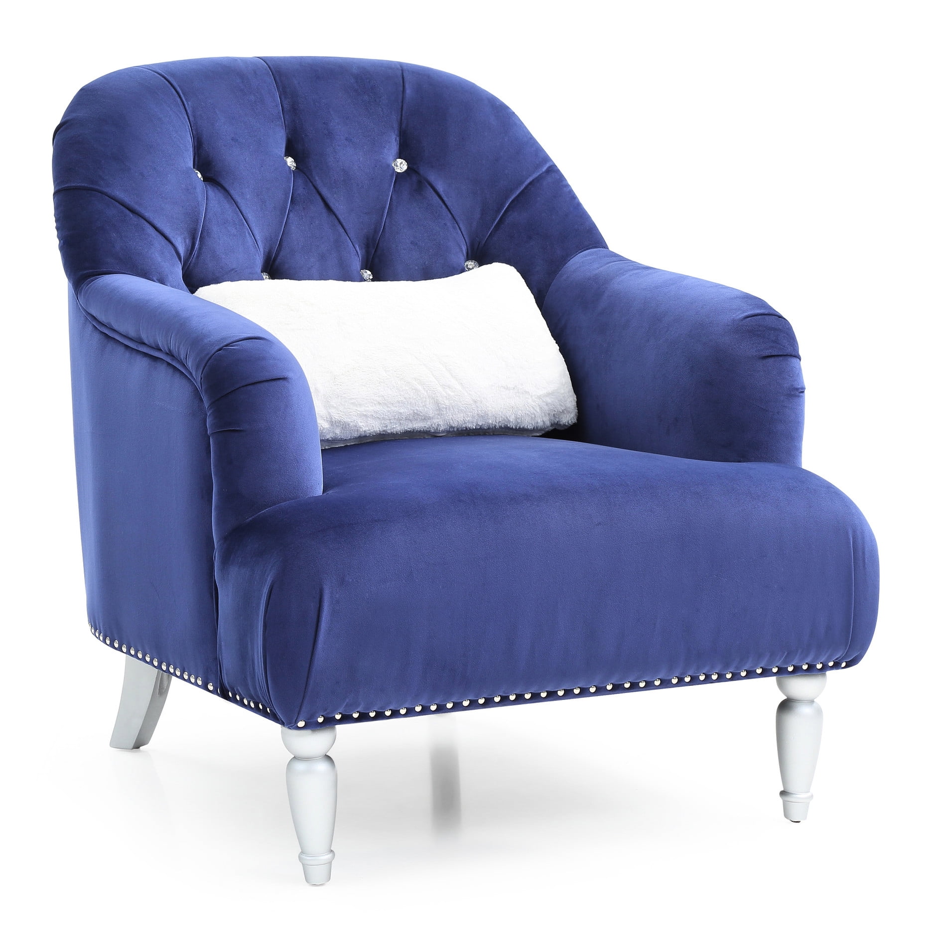 Solitary Armchair in Blue | Great for Solo Relaxation | Velvet and Foam ...