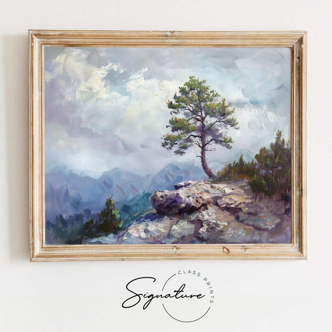 Solitary Pine Tree On Rocky Mountain Ridge, Nature Wall Art, Scenic ...