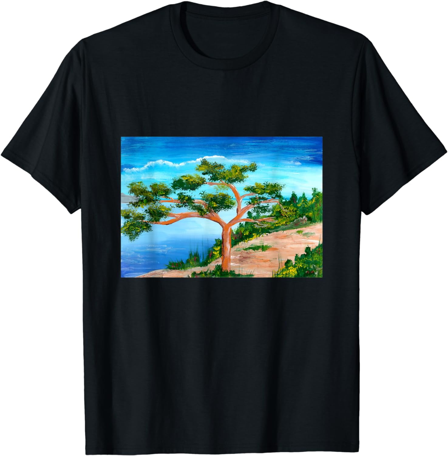 Solitary pine tree at the beach in coastal landscape T-Shirt - Walmart.com