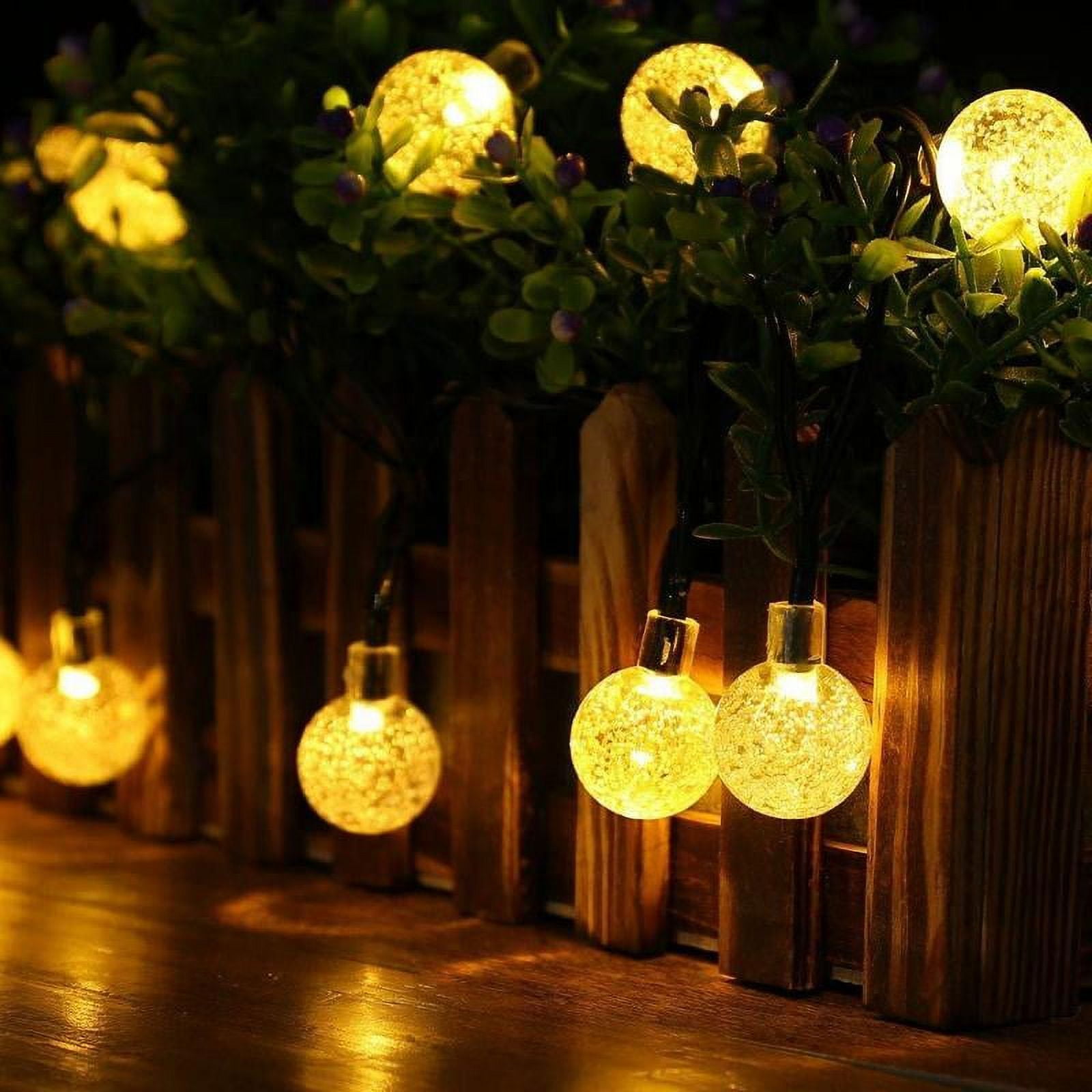 Solite Outdoor String Lights，19.7 Feet 100-LED Solar Fairy Lights ...